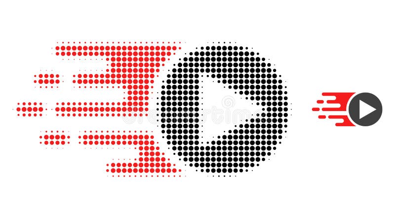 Start Play Halftone Dot Icon Stock Vector - Illustration of pattern ...