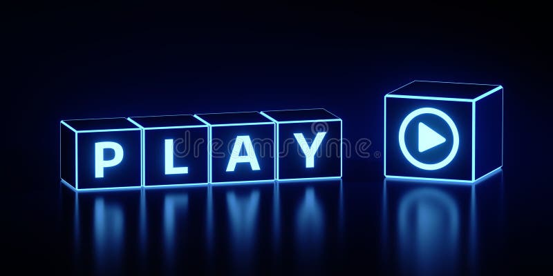 Start Play Video Digital Icon on a Cube Stock Illustration ...