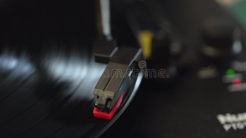Turning on the Gramophone with a Vinyl Disc. Stock Footage - Video of ...