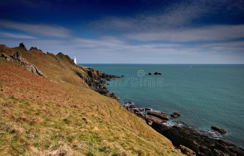Start Point Lighthouse Devon Stock Photo - Image of start, warning ...