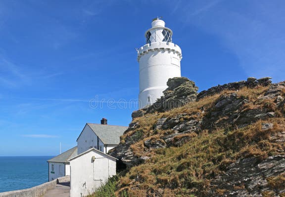 Start Point Lighthouse in Devon Stock Photo - Image of coastline, tower ...