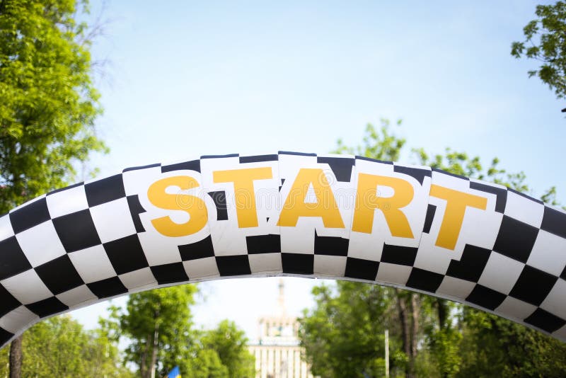 The Start Point of a Race Outdoors in the City Stock Photo - Image of ...