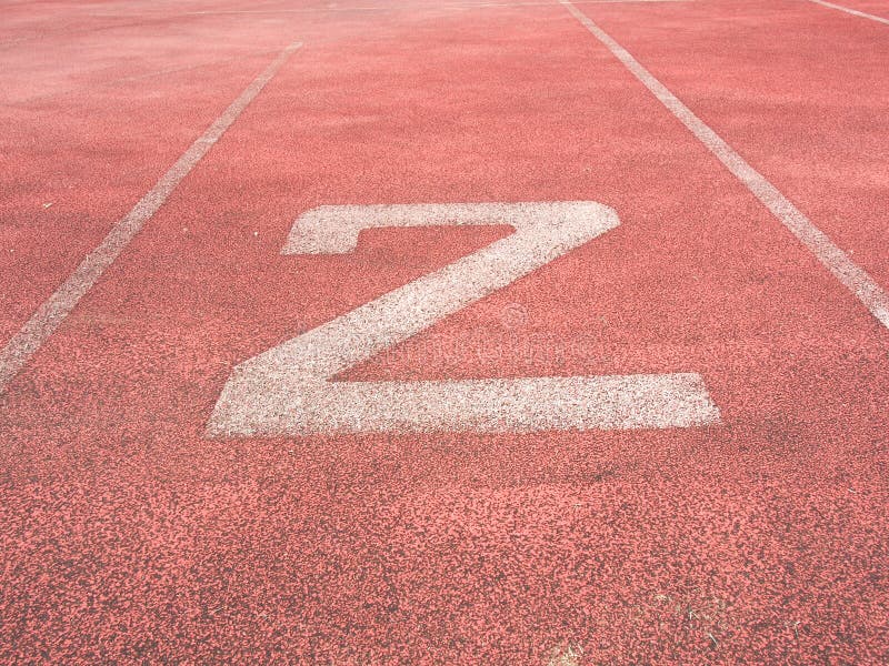Start Point of Race Track with Number 2 Stock Image - Image of runner ...
