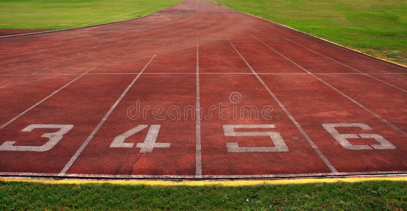 Start Point,running Track in Stadium. Stock Photo - Image of seat ...