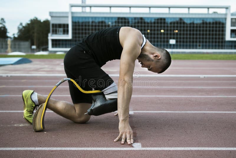 Handicapped sprinter stock photo. Image of line, handicap - 25626512