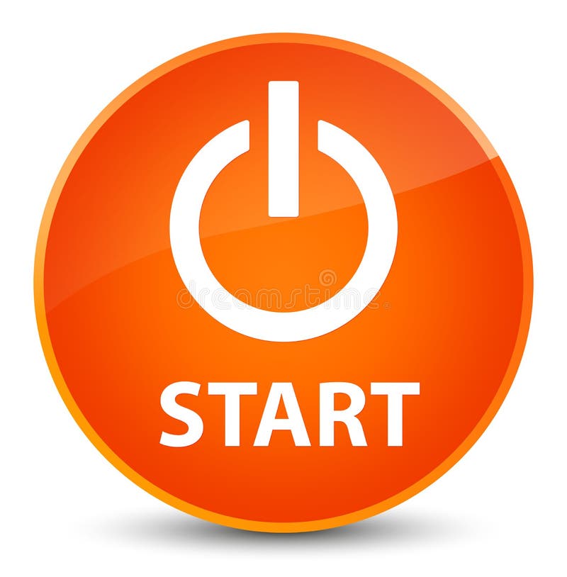 Start (power Icon) Elegant Orange Round Button Stock Illustration ...