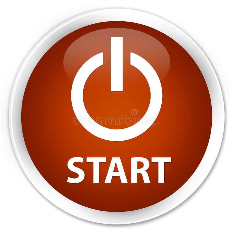 Start (power Icon) Premium Brown Round Button Stock Illustration ...