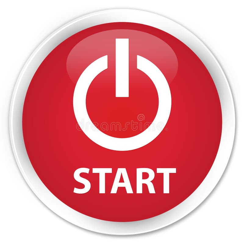 Start (power Icon) Premium Red Round Button Stock Illustration ...