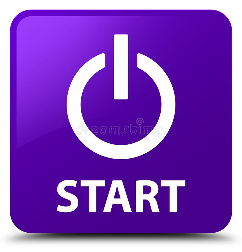 Start (power Icon) Purple Square Button Stock Illustration ...