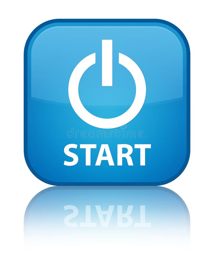 Start blue square button stock illustration. Illustration of text ...