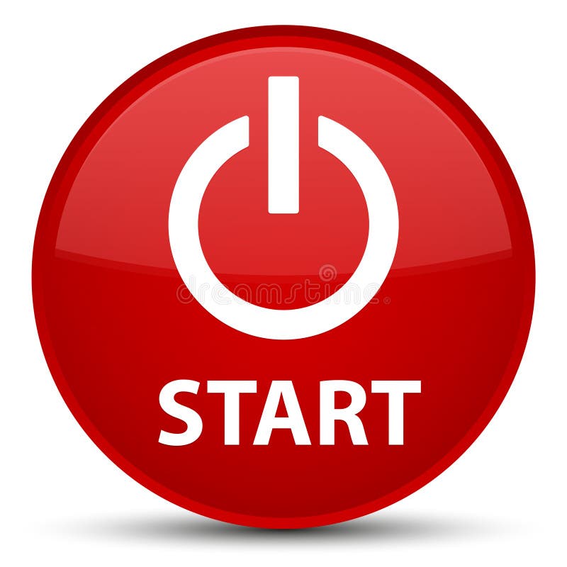 Start (power Icon) Special Red Round Button Stock Illustration ...