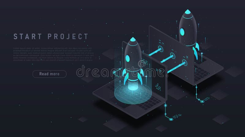 Start project concept stock illustration. Illustration of work - 258351890