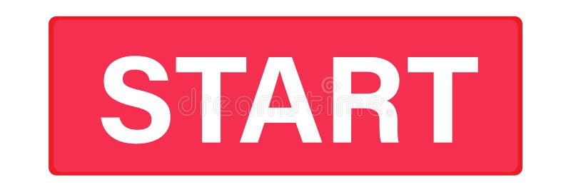 Start Red Square on White Background. Start Red Square Button. Flat ...