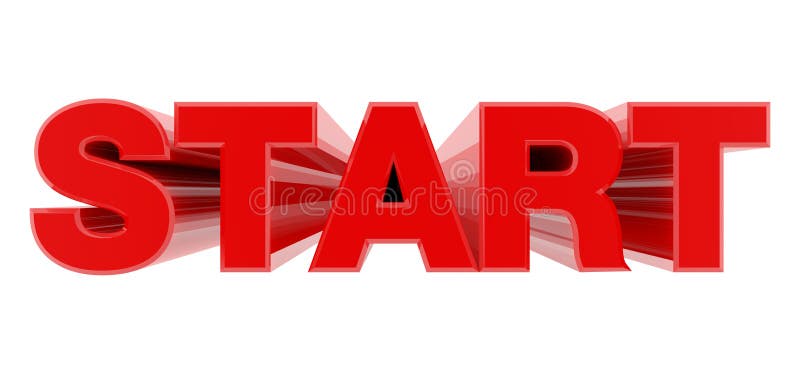 3D START Word on White Background 3d Rendering Stock Illustration ...