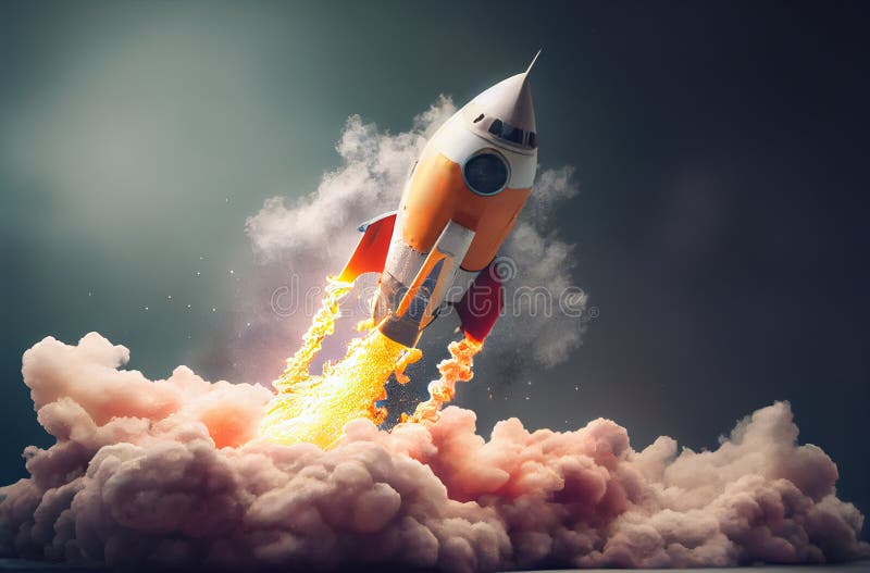 Start of rocket stock illustration. Illustration of space - 268046898