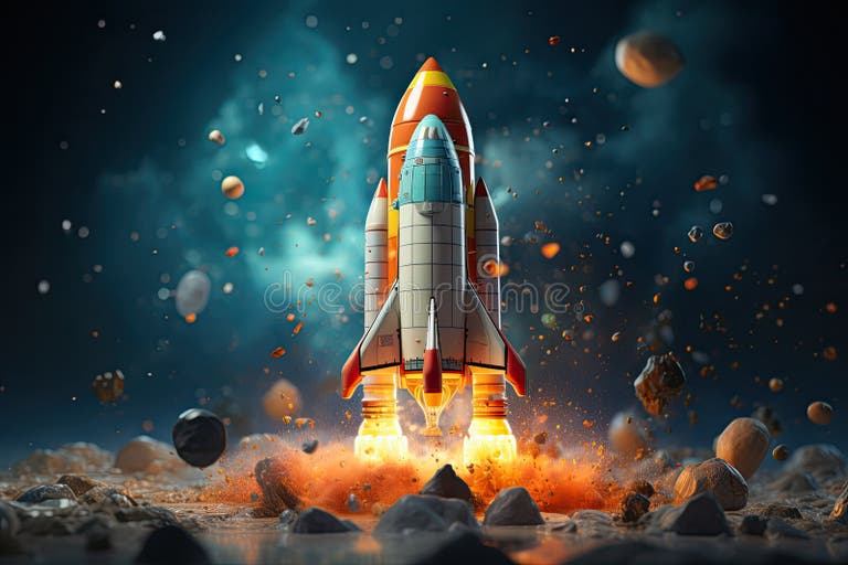 Start of rocket stock illustration. Illustration of launch - 318062472