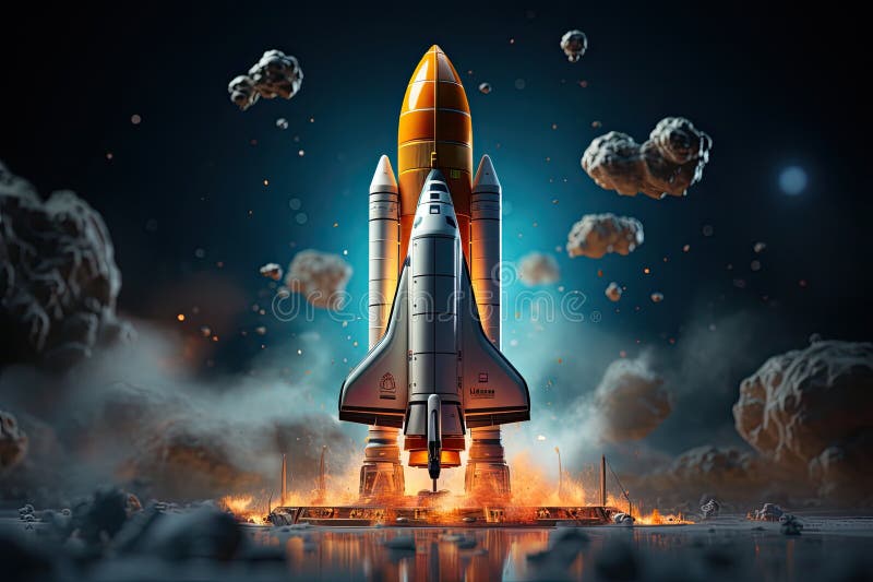 Start of rocket stock illustration. Illustration of graphic - 322729901