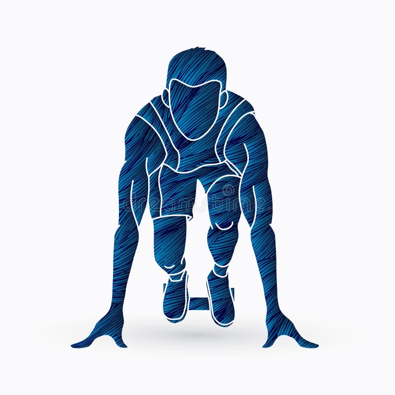 Start Running ,Athletic Prepare Running Graphic Vector. Stock Vector ...