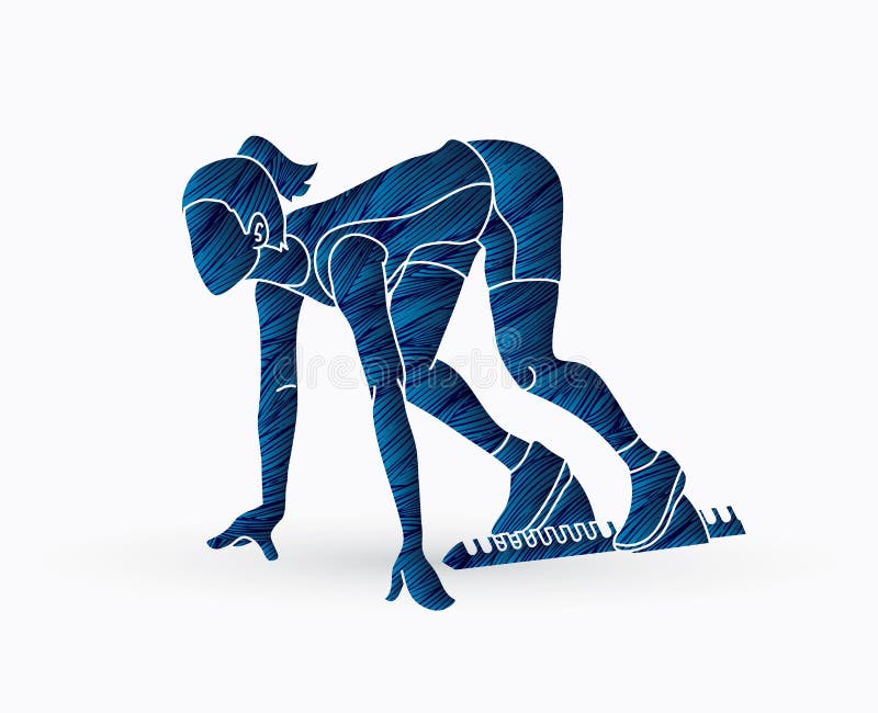 Start Running ,Athletic Prepare Running Graphic Vector. Stock Vector ...