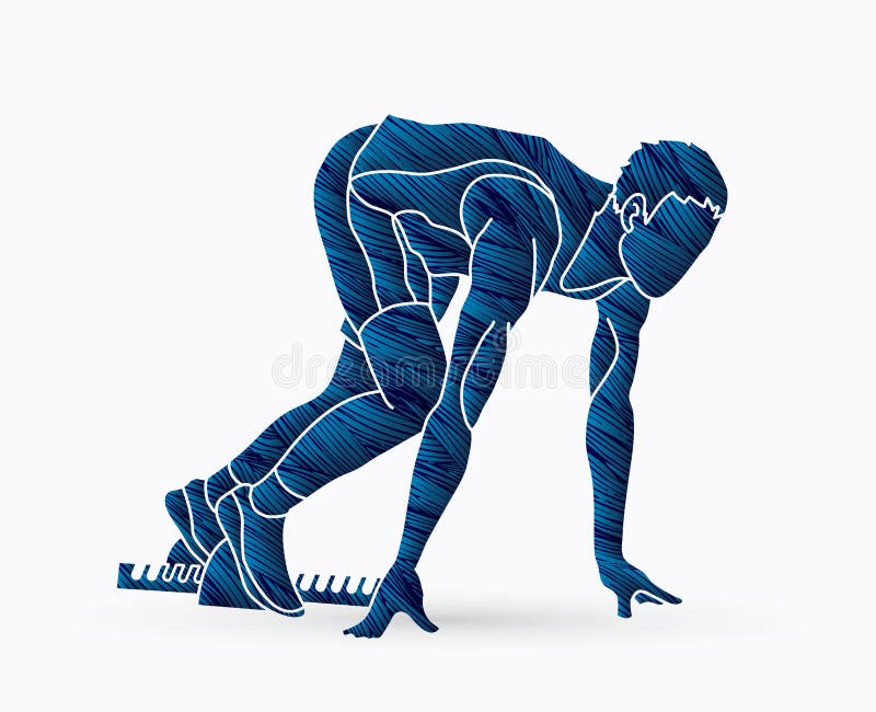 Start Running ,Athletic Prepare Running Graphic Vector. Stock Vector ...