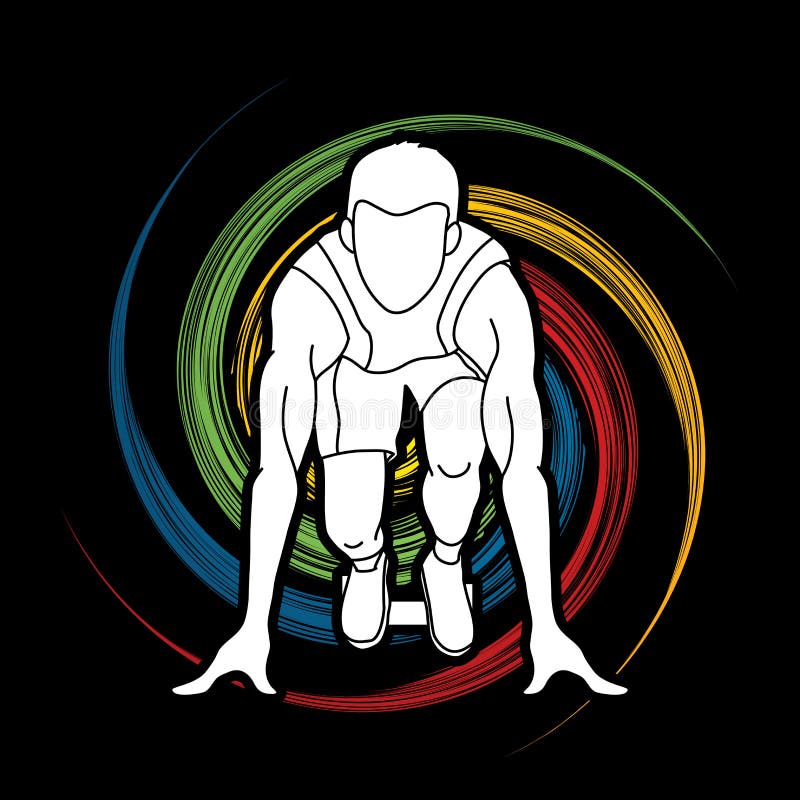 A Boy Start Running Action Sport Graphic Vector Stock Vector ...