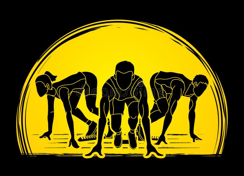 Start Running, People Running Action Graphic Vector Stock Vector ...