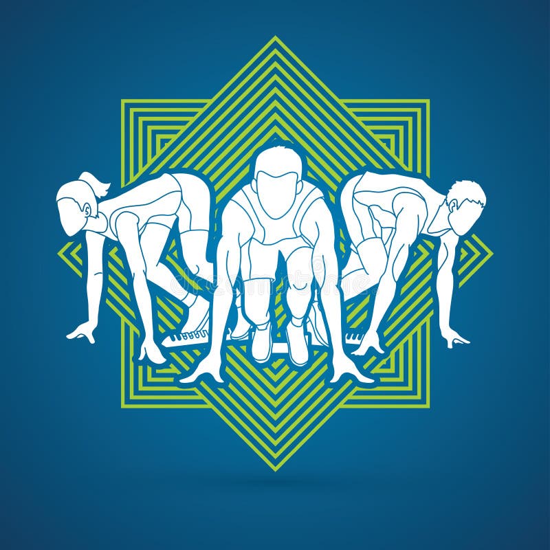 People Start Running Top View Graphic Vector Stock Vector ...