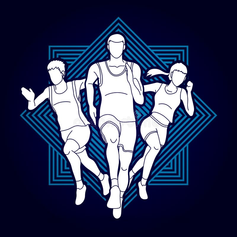 Start Running, People Running Action Graphic Vector Stock Vector ...