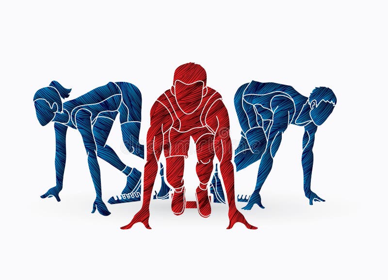 Start Running, Sprinter Prepare Running Action Graphic Vector Stock ...