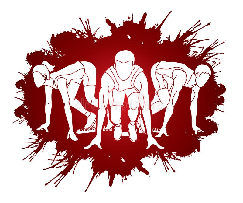 Start Running, Sprinter Prepare Running Action Graphic Vector Stock ...