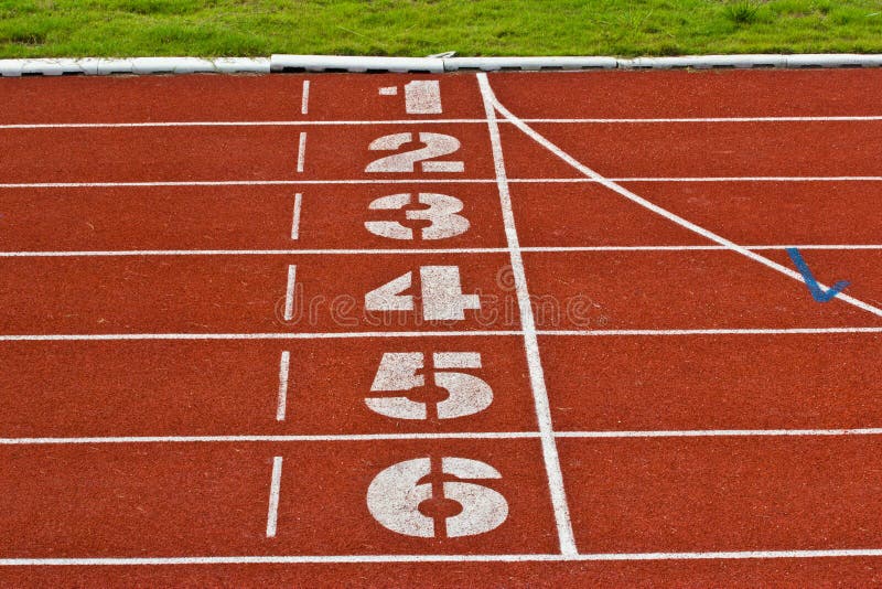 Start Running Track Rubber Standard Red Color Stock Photo - Image of ...