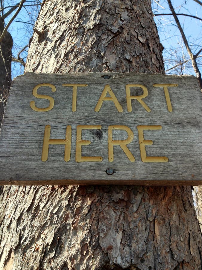 Wooden Start Sign at Beginning of Trail Stock Photo - Image of health ...