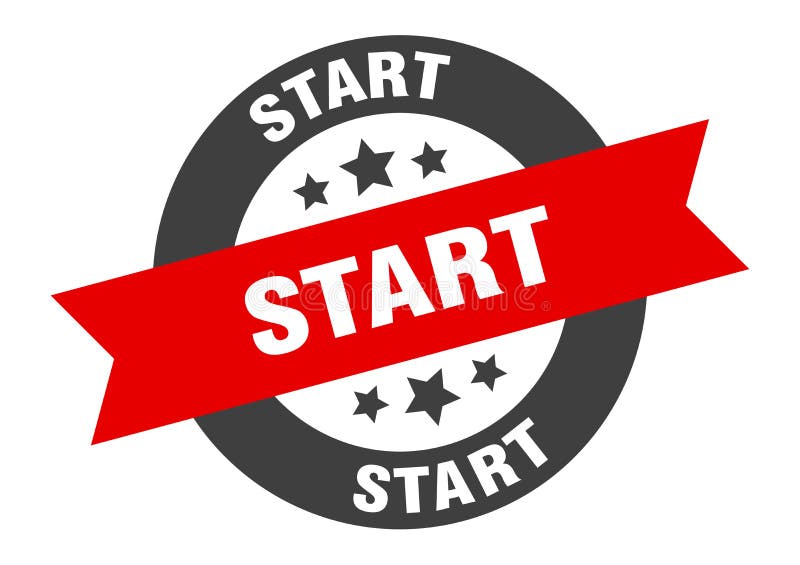 Start Sign. Start Round Ribbon Sticker Stock Vector - Illustration of ...