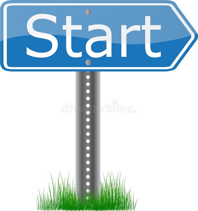 Start Signpost stock vector. Illustration of road, signal - 7956181