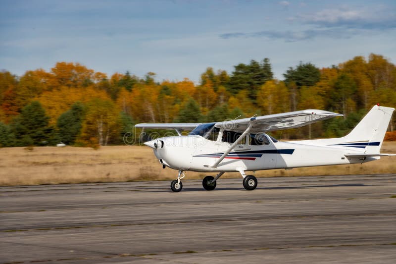 Start of a Small Plane on the Runway Stock Photo - Image of commercial ...
