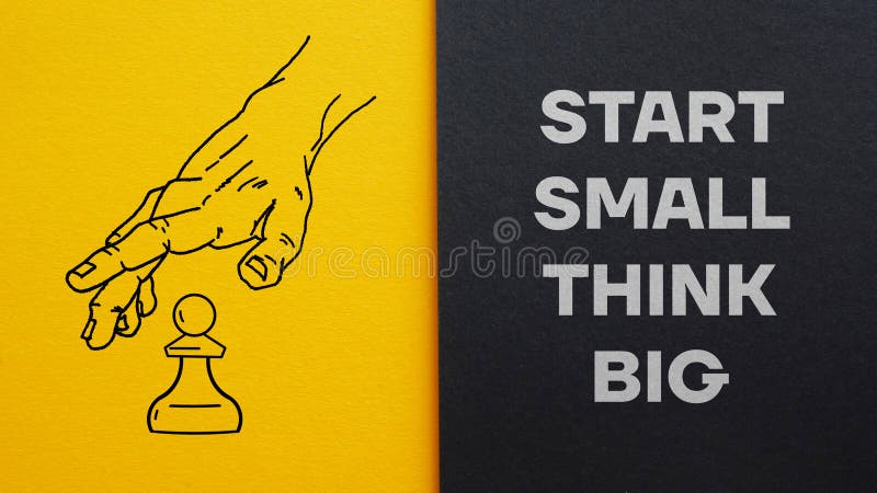 Start Small Think Big is Shown Using the Text and Picture of Hand with ...