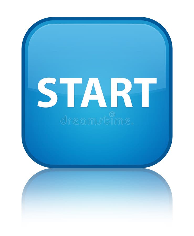 Start Special Cyan Blue Square Button Stock Illustration - Illustration ...