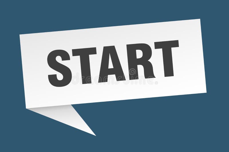 Start Speech Bubble. Start Ribbon Sign Stock Vector - Illustration of ...