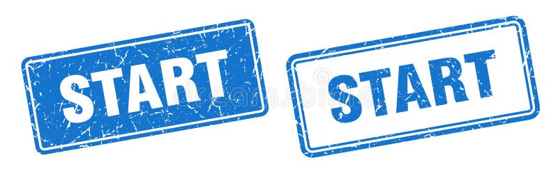 Start Stamp Set. Start Square Grunge Sign Stock Vector - Illustration ...