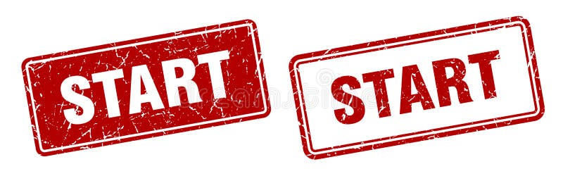 Start Stamp Set. Start Square Grunge Sign Stock Vector - Illustration ...