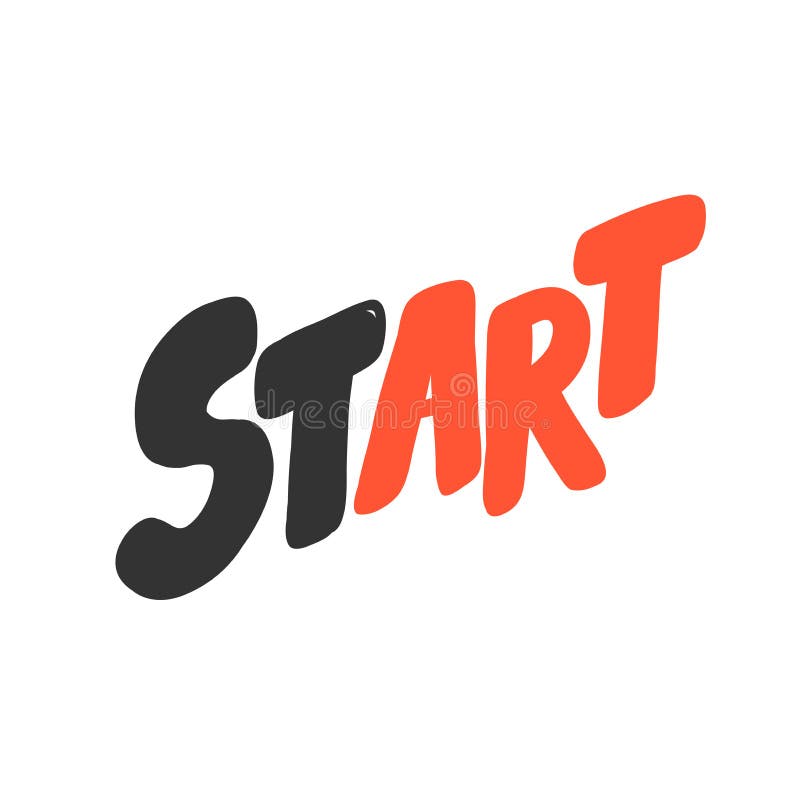 Start. Sticker for Social Media Content. Vector Hand Drawn Illustration ...
