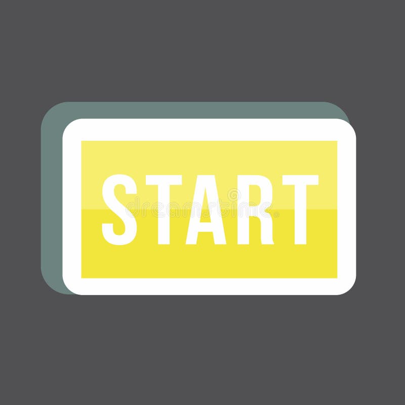 Start Sticker in Trendy Isolated on Black Background Stock Illustration ...