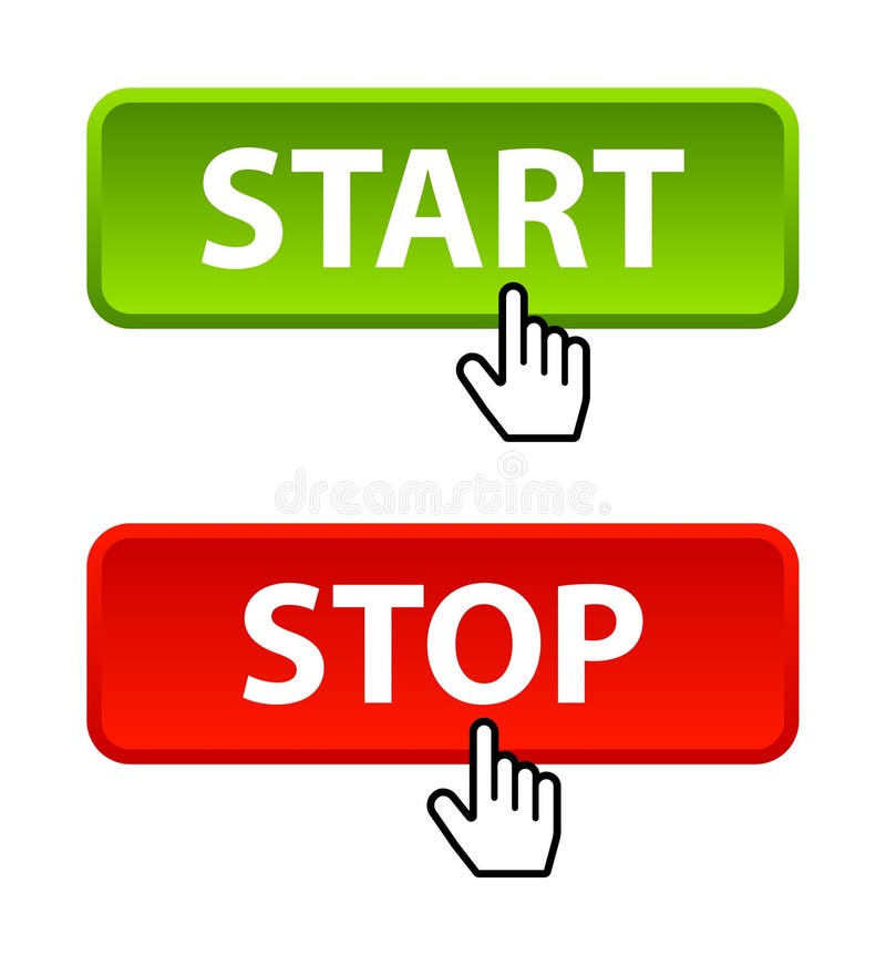 Start stop button stock vector. Illustration of cancel - 224473441