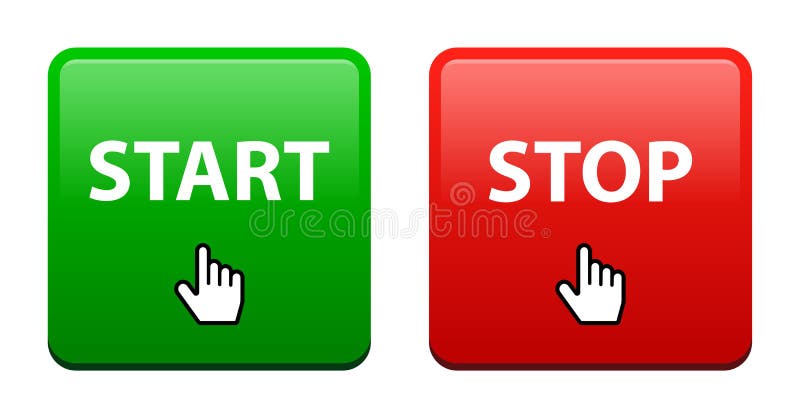 Start stop button stock vector. Illustration of cancel - 224473441