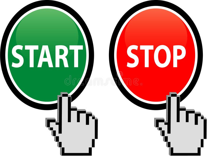 Start and Stop button stock vector. Illustration of connect - 15977081