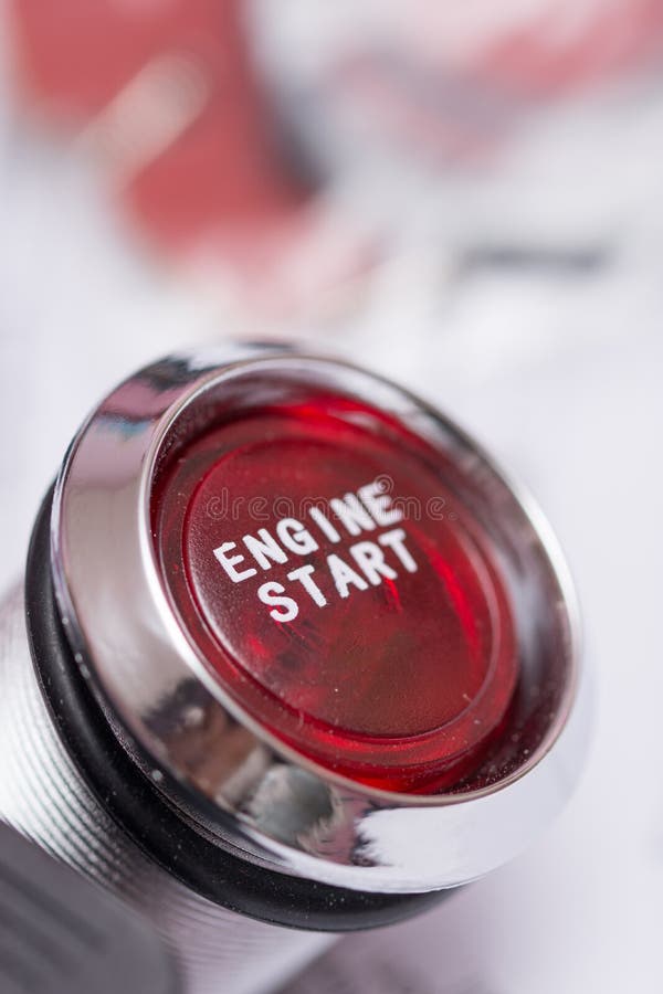 Start Stop Button of Car Engine Stock Photo - Image of silver, sign ...