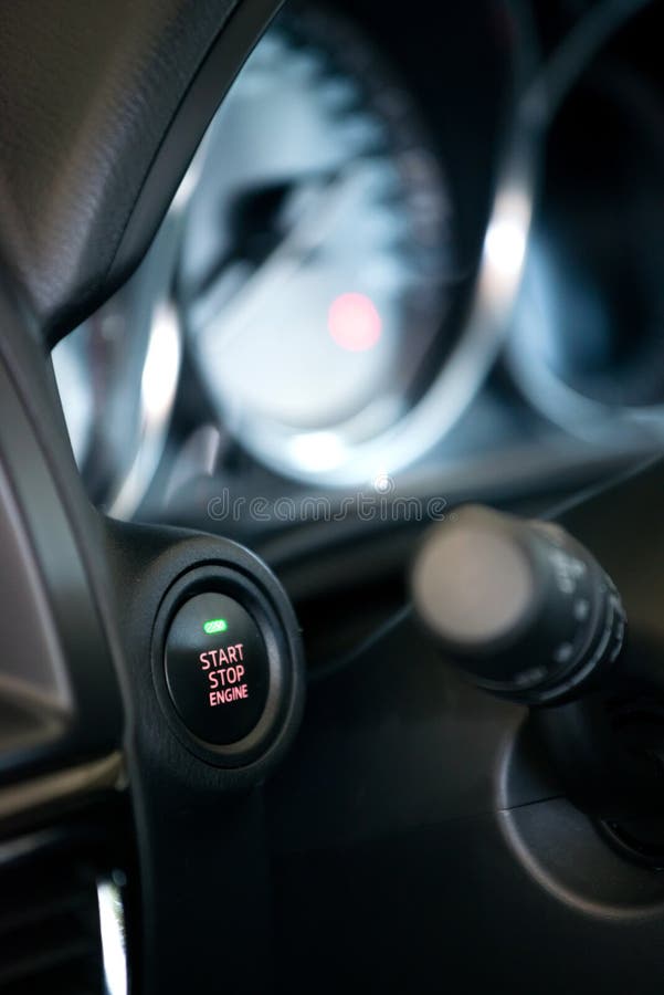 Start and Stop Button in Car Stock Image - Image of technology ...