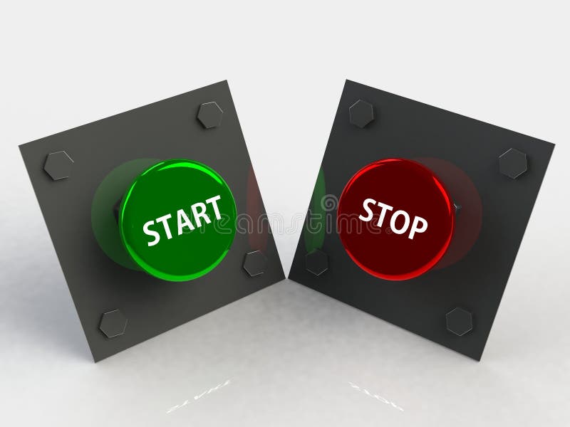 Start stop button 3d stock illustration. Illustration of activate ...