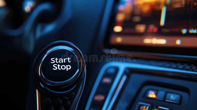 Start Stop Button in Luxury Vehicle Showcasing Elegant Dashboard Design ...
