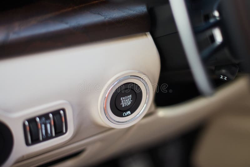 A Start-stop Button To Start the Engine in a Luxury Car. Stock Image ...